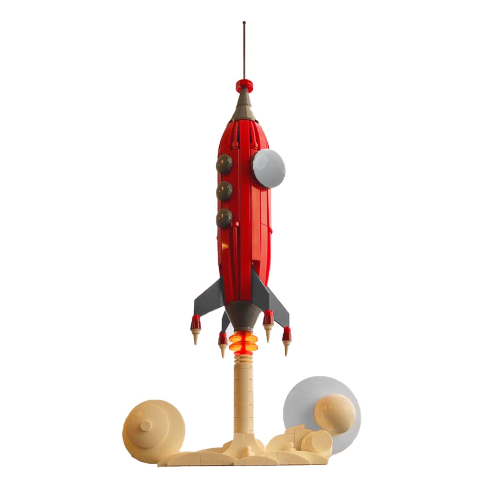 WiMiU Retrofuturistic Rocket Ship Building Block Set,Outer Space Launch Vehicle Building Toy,Launch System Transport Rocket,STEM Toys Model for Boys Girls,Halloween for Kids (330PCS)
