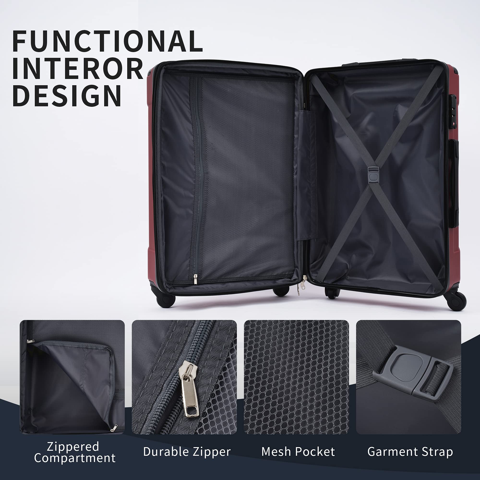 Merax Luggage Sets with TSA Lock, All Expandable 3 Piece Softside Lightweight Suitcase Set 20inch 24inch 28inch