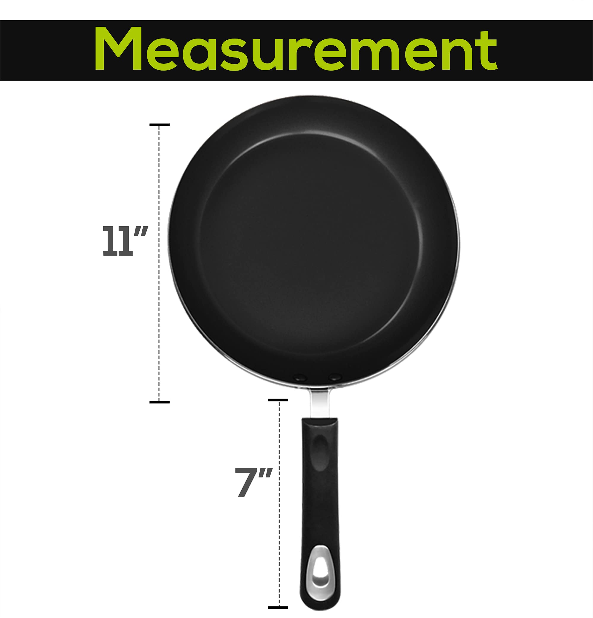 Utopia Kitchen 2 Quart Nonstick Saucepan with Glass Lid & 11 Inch Nonstick Frying Pan - Induction Bottom - Multipurpose Use for Home Kitchen or Restaurant - Grey-Black