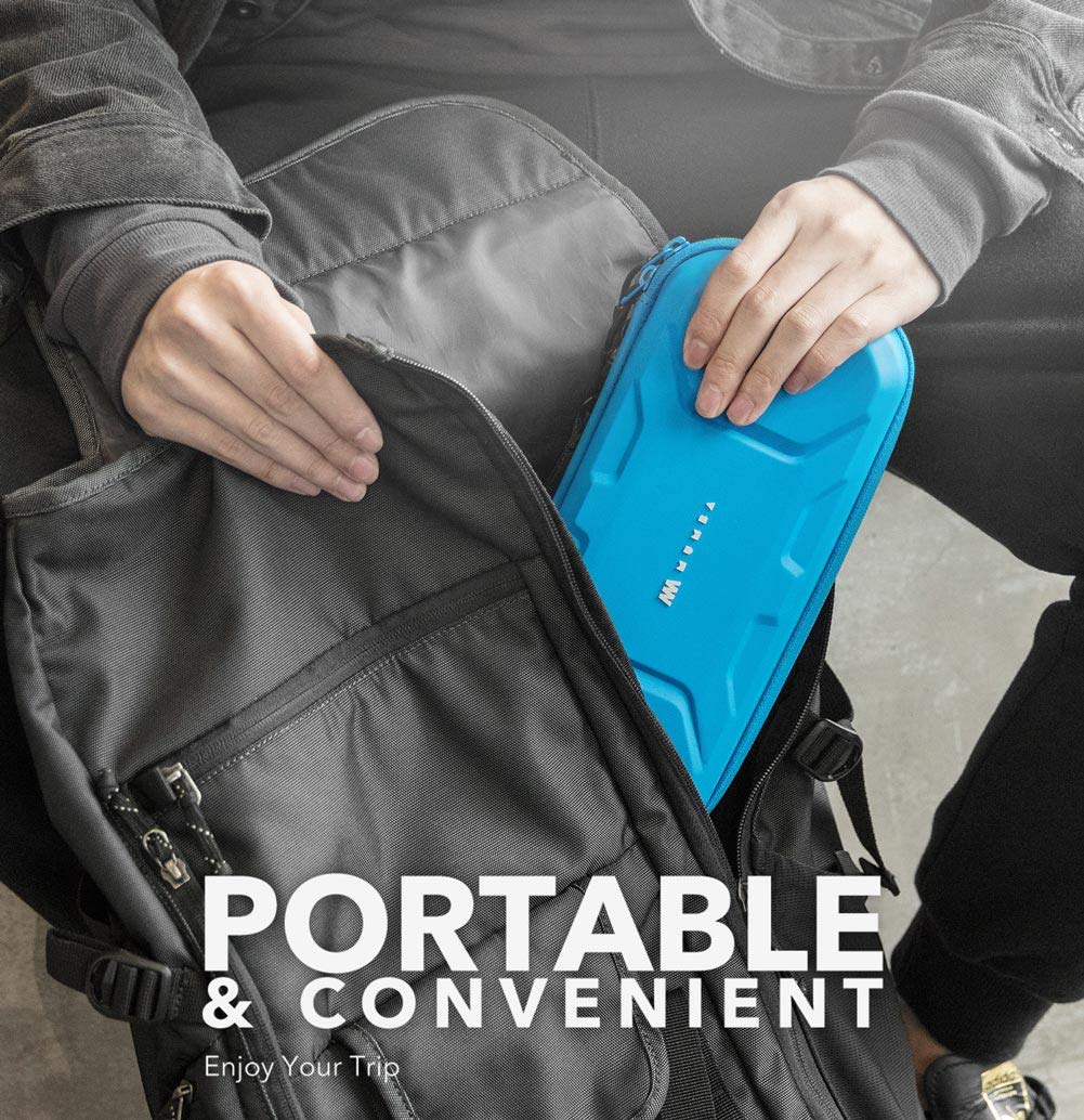 Mumba Carrying Case for Nintendo Switch OLED Model 2021/Switch 2017, Deluxe Protective Travel Carry Case Pouch for Nintendo Switch Console & Accessories [Dual Protection] [Large Capacity] (Blue)