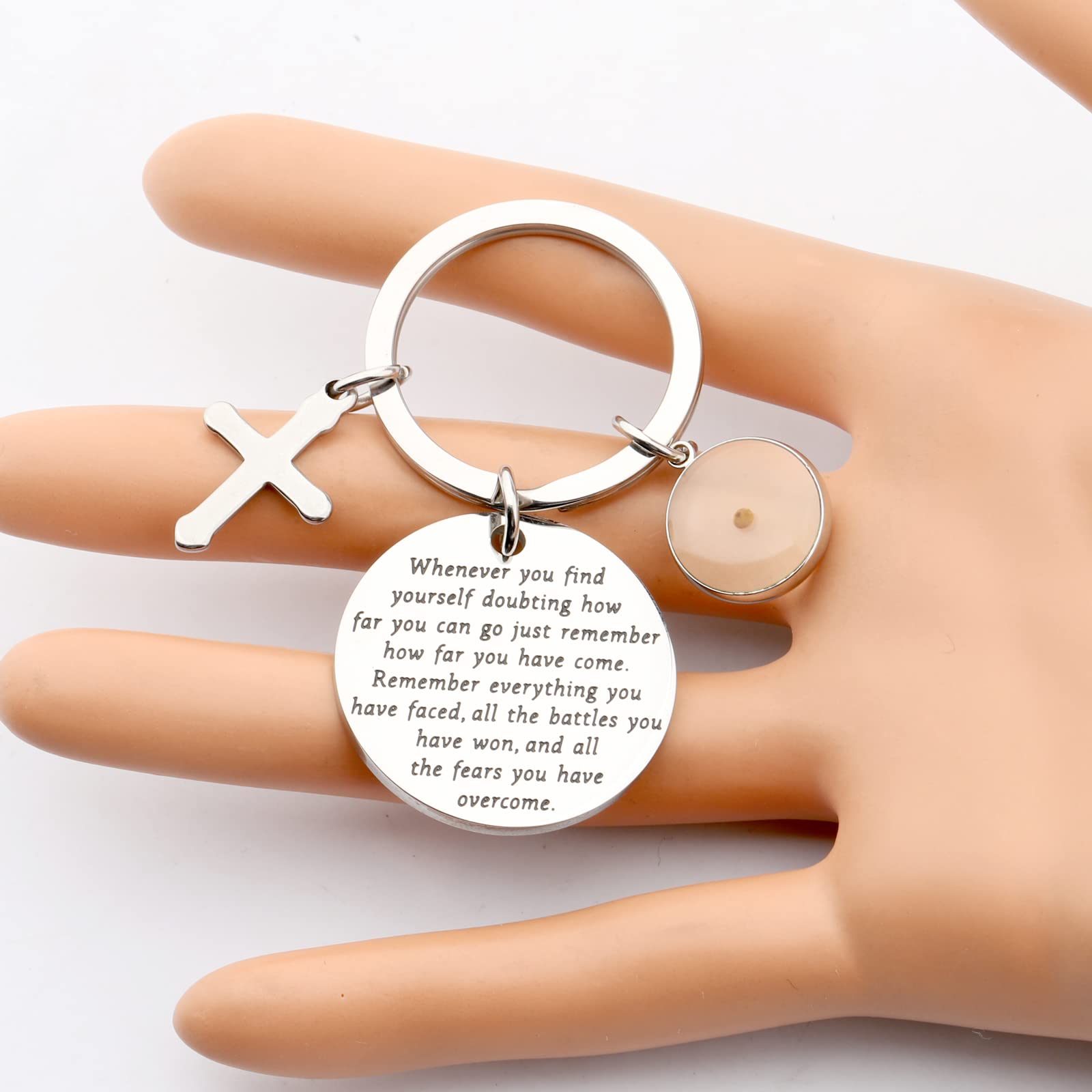 TIIMG Mustard Seed Inspirational Quote Keychain Faith Jewelry Religious Christian Gift Motivational Gift (Mustard Seeds whenever)