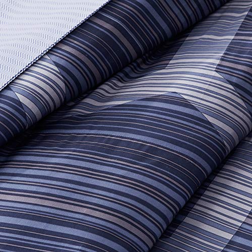 Madison Park Essentials Rincon Comforter (Set), Queen(90"x90"), Geo Dark Blue