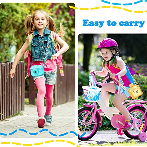 Queekay 6 Pcs Water Bottles with Straws for Kids Watermelon Water Bottle Adjustable Strap Leakproof Plastic Watermelon Ice Cream Camera Bread Biscuits Shaped Water Bottle for School Travel