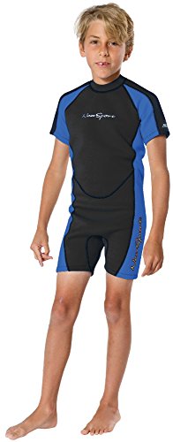 Neosport Children's 2mm Shorty Back Zip Wetsuit, 4 Blue/Black