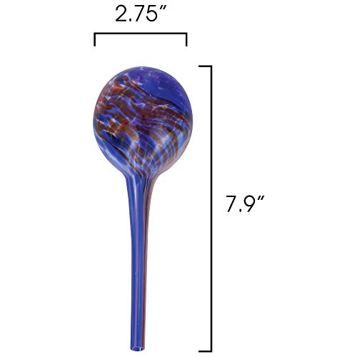 Wyndham House 3-Piece Mini Watering Globe Set, Colorful Hand-Blown Glass Plant Watering System
