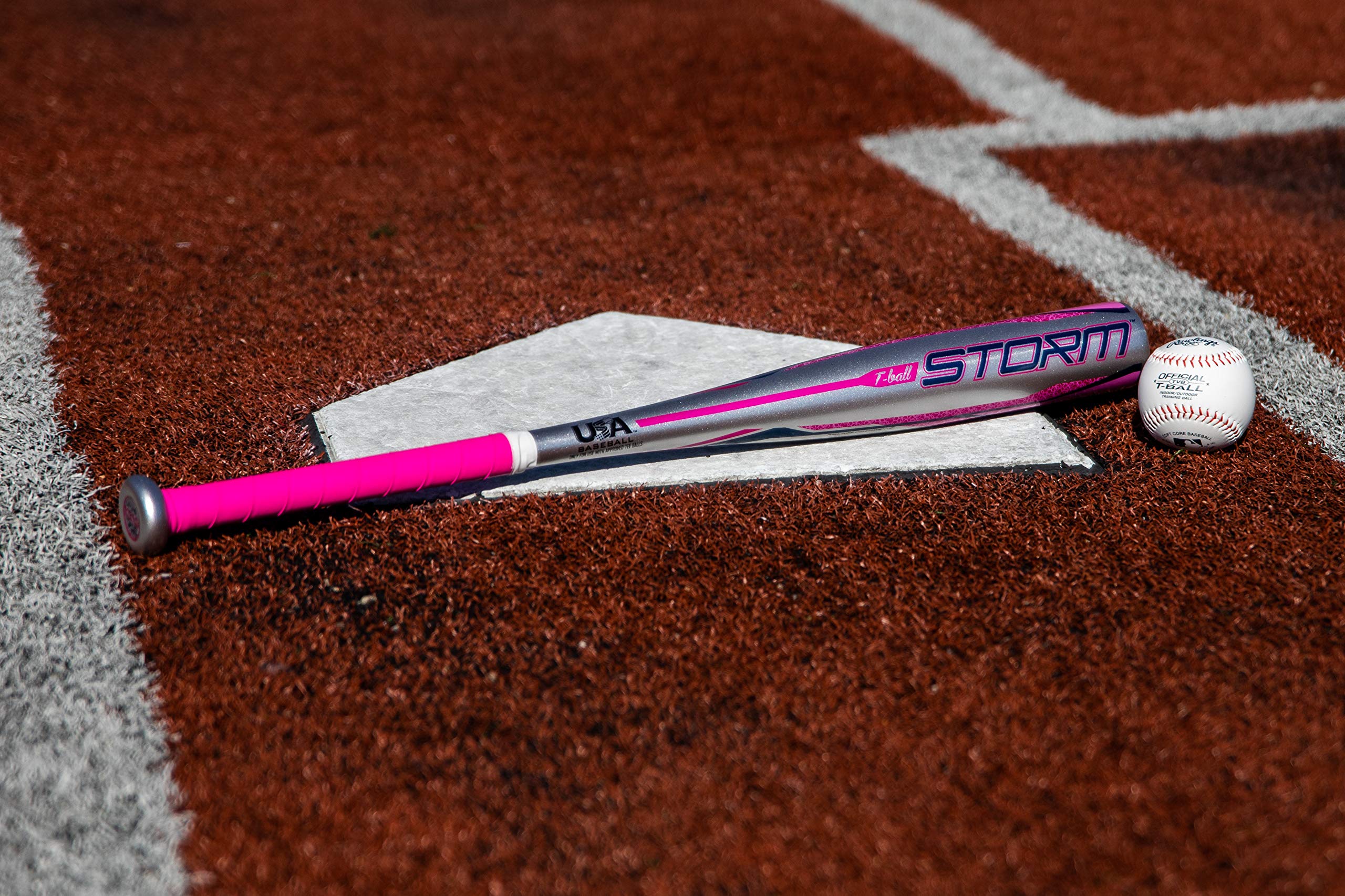 Rawlings | STORM T-Ball Bat | USA Softball & Baseball | -12 Drop | 24" | Silver/Pink