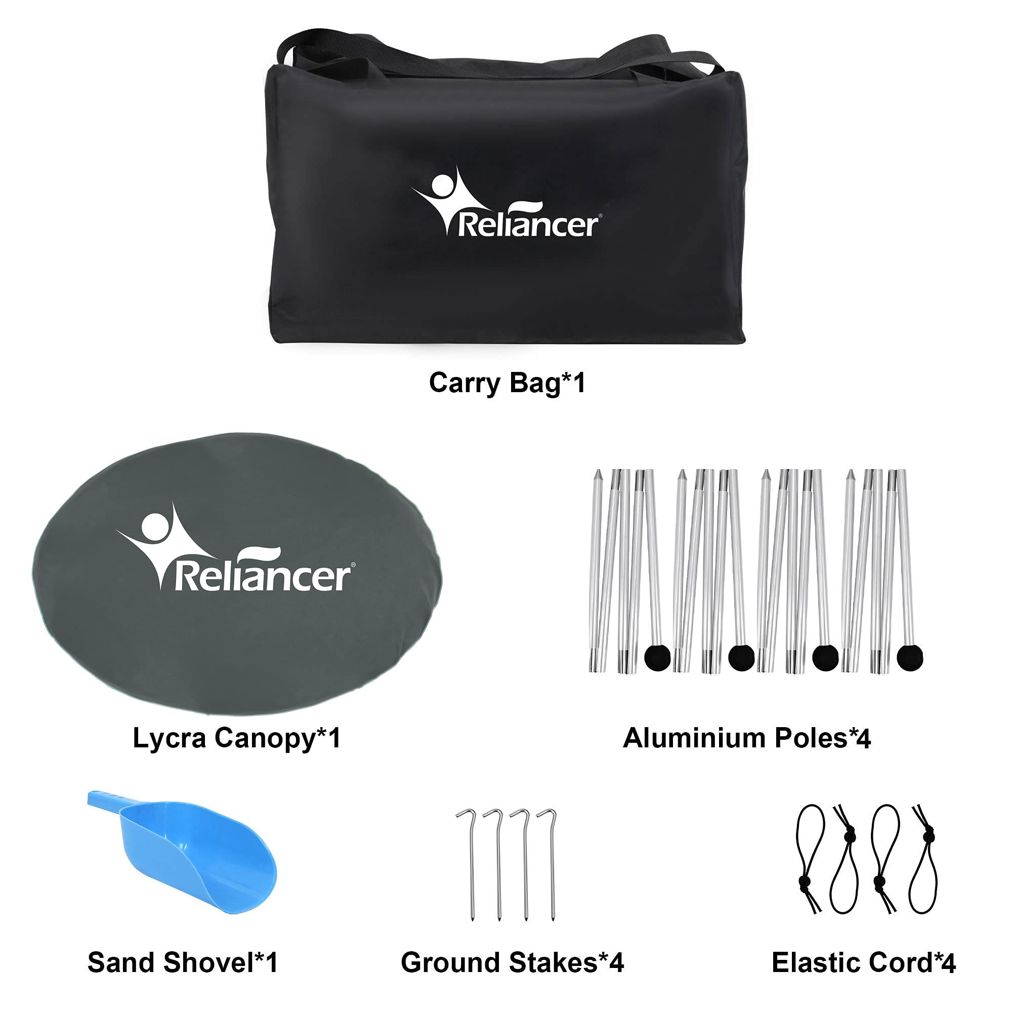 RELIANCER Pop Up Family Beach Tent (10βx10β Dark Blue)
