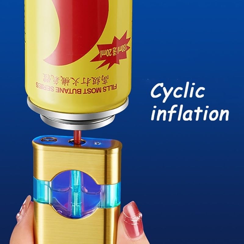 New Gas Lighter, Transparent Gas Window, Reusable, Easy to Carry, Suitable, Daily Use (Color : C3-Blue Flame)