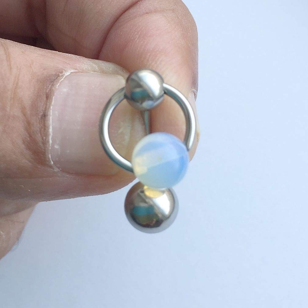 Opalite Stone Door Knocker VCH Piercing Barbell.