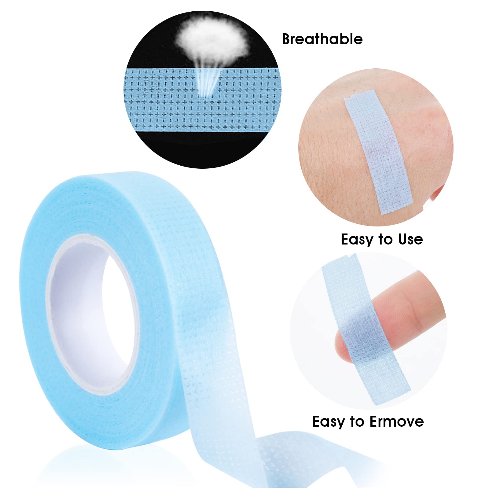 WLLHYF 6 Rolls Eyelashes Extension Tape, Breathable Medical Microporous Tape Sensitive Skin Tape Adhesive Fabric Lash Tape for Professional Individual Makeup Eye Lashes Tools