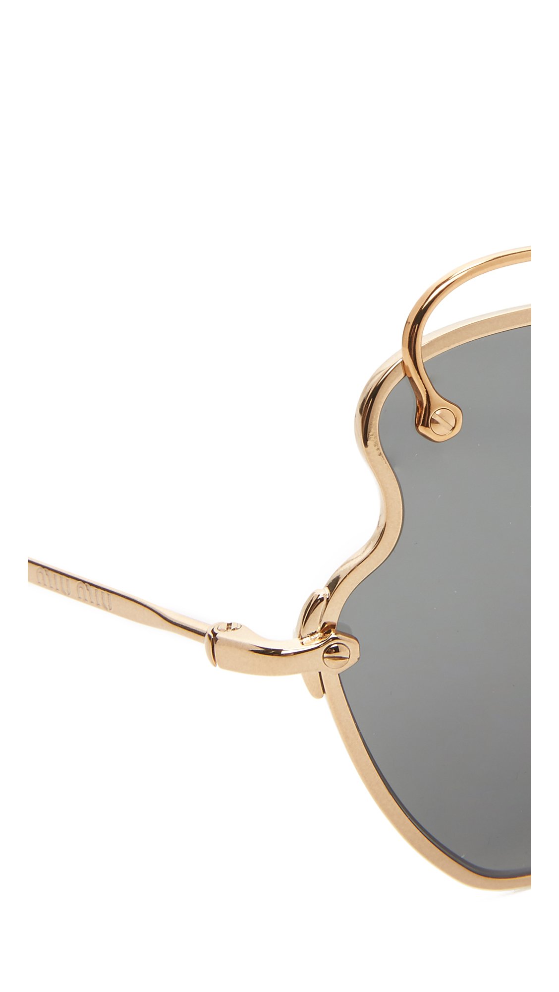Miu Miu MU 56RS - 7OE1A1 Sunglasses ANTIQUE GOLD w/GREY 65mm