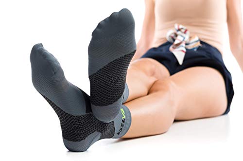 ZaTech Plantar Fasciitis Sock, Compression Socks - 2 pack (Grey/White, 2 pairs, X-Large)