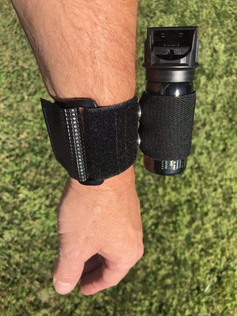 Pepper Spray Wristband - Walking, Jogging, Hiking - Includes Two Elastic Holders (Small 1/2 oz - 3/4 oz. and Large 1.5 oz. - 4 oz.) - Wristband Only