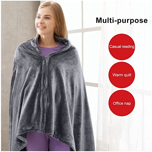 Sywlwxkq Heating Pad Blanket Portable, 3 Speed Temperature Control Zone 8 Fever Heater Blanket, with Pocket Home Office Travel Electric Lap Blanket Throw