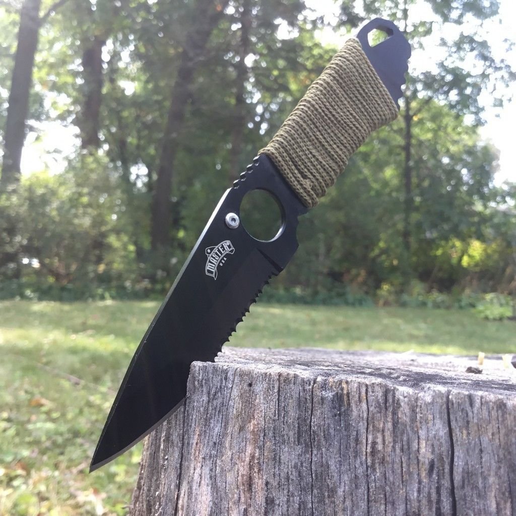 New 7" Full Tang Survival Boot Eco'Gift Limited Edition Knife with Sharp Blade w/Neck Sheath Hunting Camping Skinning Combat