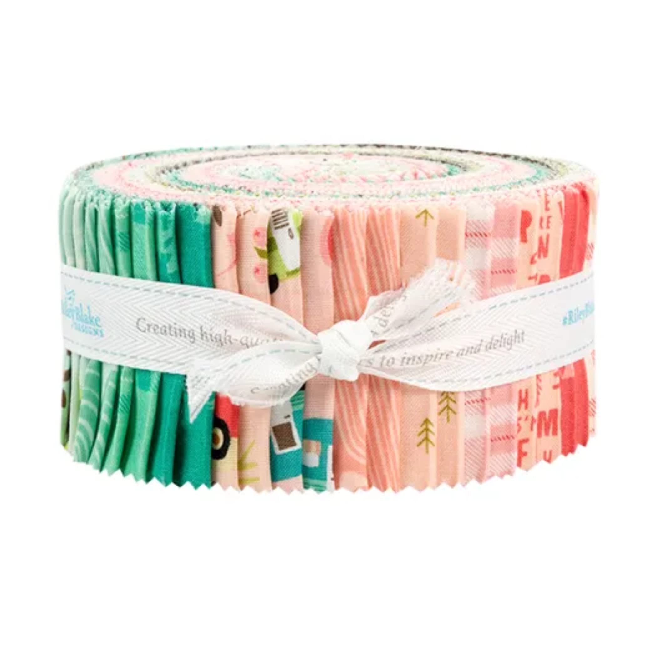 My Mind's Eye Glamp Camp Rolie Polie 40 2.5-inch Strips Jelly Roll Riley Blake Designs RP-12350-40, Assorted, 2.5 Inches