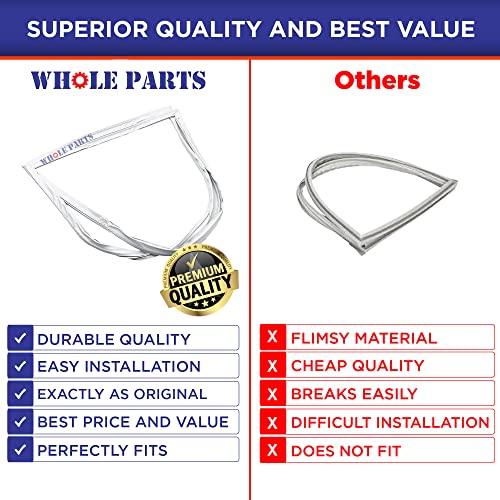 Whole Parts Refrigerator French Door Gasket (White) Part# 241778301 - Replacement & Compatible with Some Crosley, Electrolux and Kenmore Refrigerators