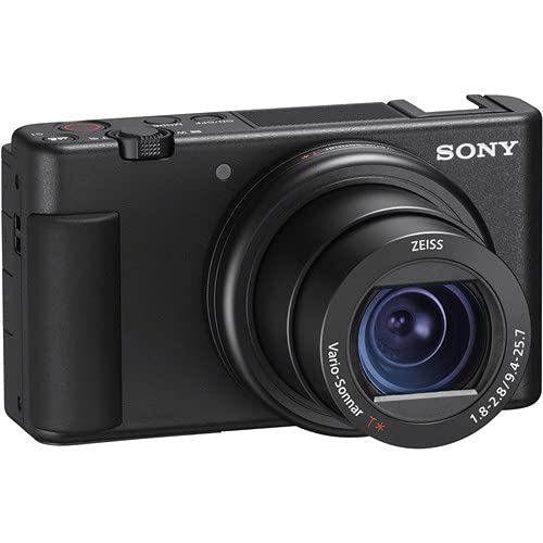 Sony ZV-1 Digital Camera (Black) with Streamer/Vlogging Kit. Includes: SanDisk Extreme 64GB Card, 12β Grispter Tripod, Carrying Case, and More.
