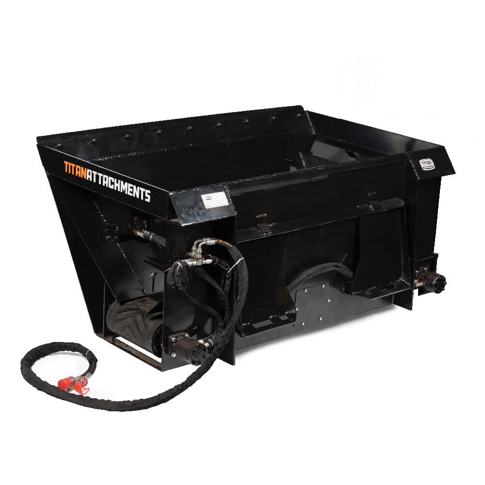 Titan Attachments 72-in Side Discharge Bucket for Sand Mulch Sawdust Spreader