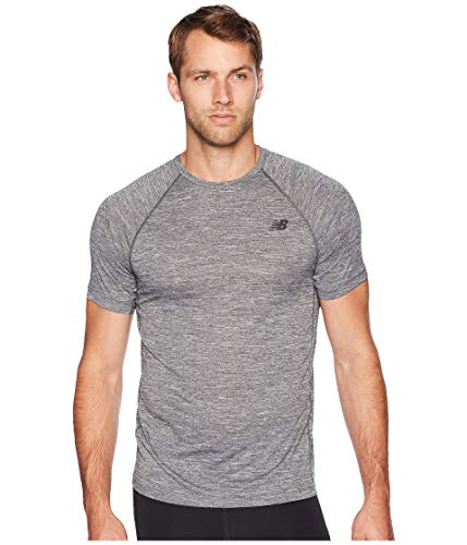 New Balance Men's Tenacity Short Sleeve, Heather Charcoal , X-Large