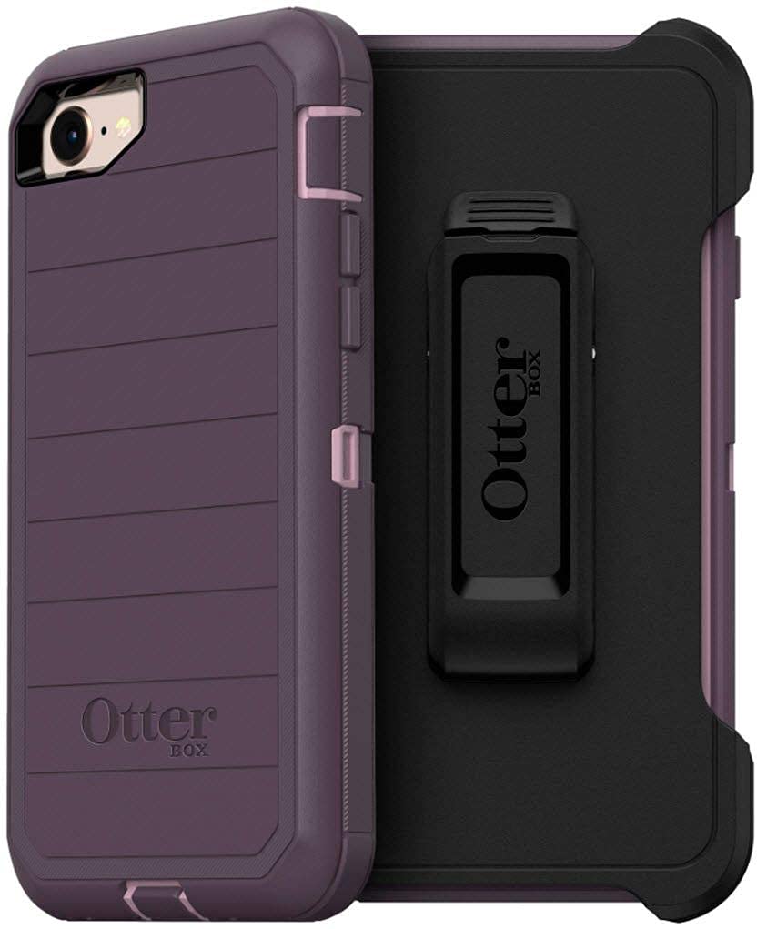 OtterBox Defender Series Rugged Case & Holster for iPhone SE 3rd Gen (2022), iPhone SE 2nd Gen (2020), iPhone 8/7 (NOT Plus) Retail Packaging - Purple Nebula - with Microbial Defense