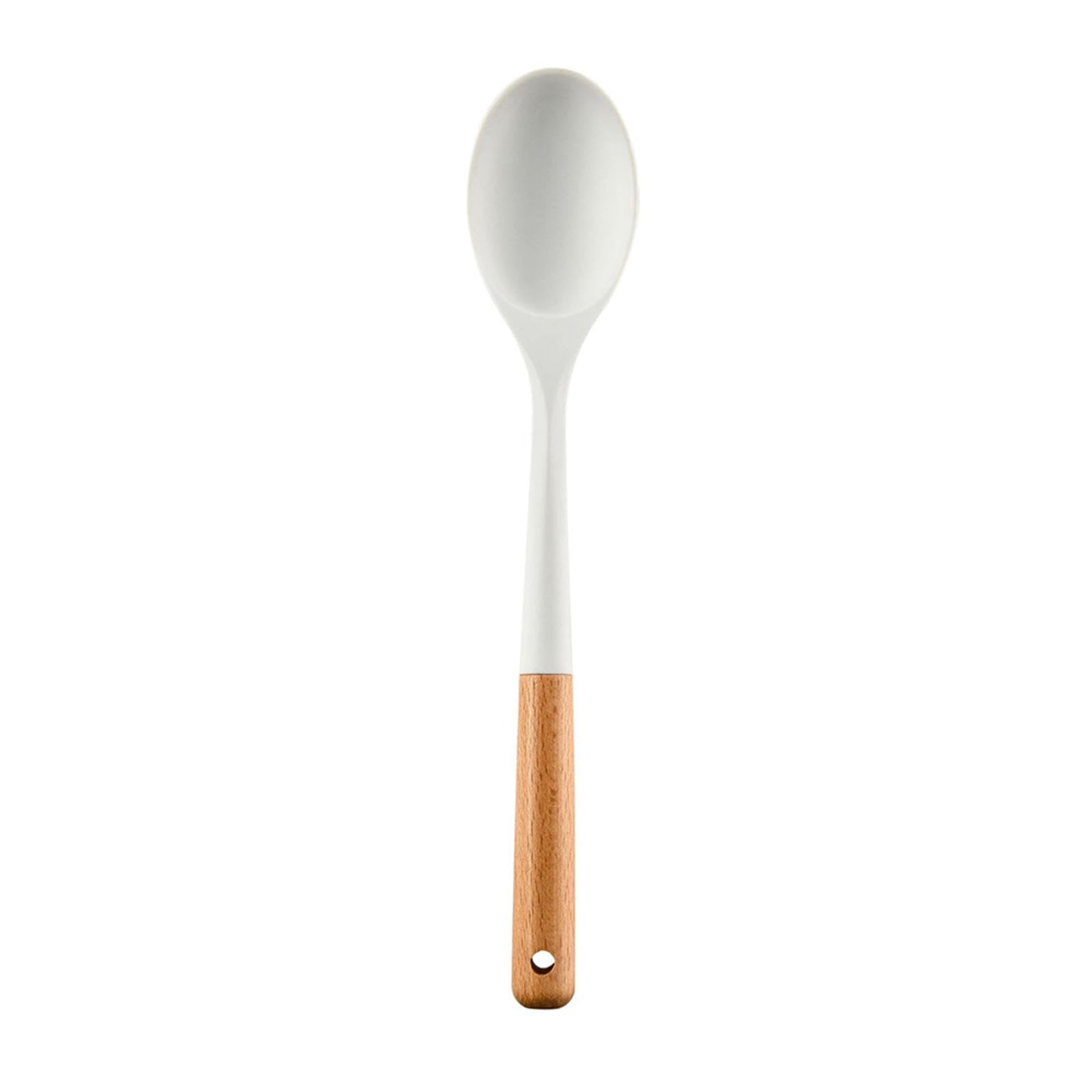 New Milk White Wooden Handle Silicone Kitchen Utensil Set 12 Pieces Non-Stick Cooking Spatula Silicone Kitchen Utensil Set