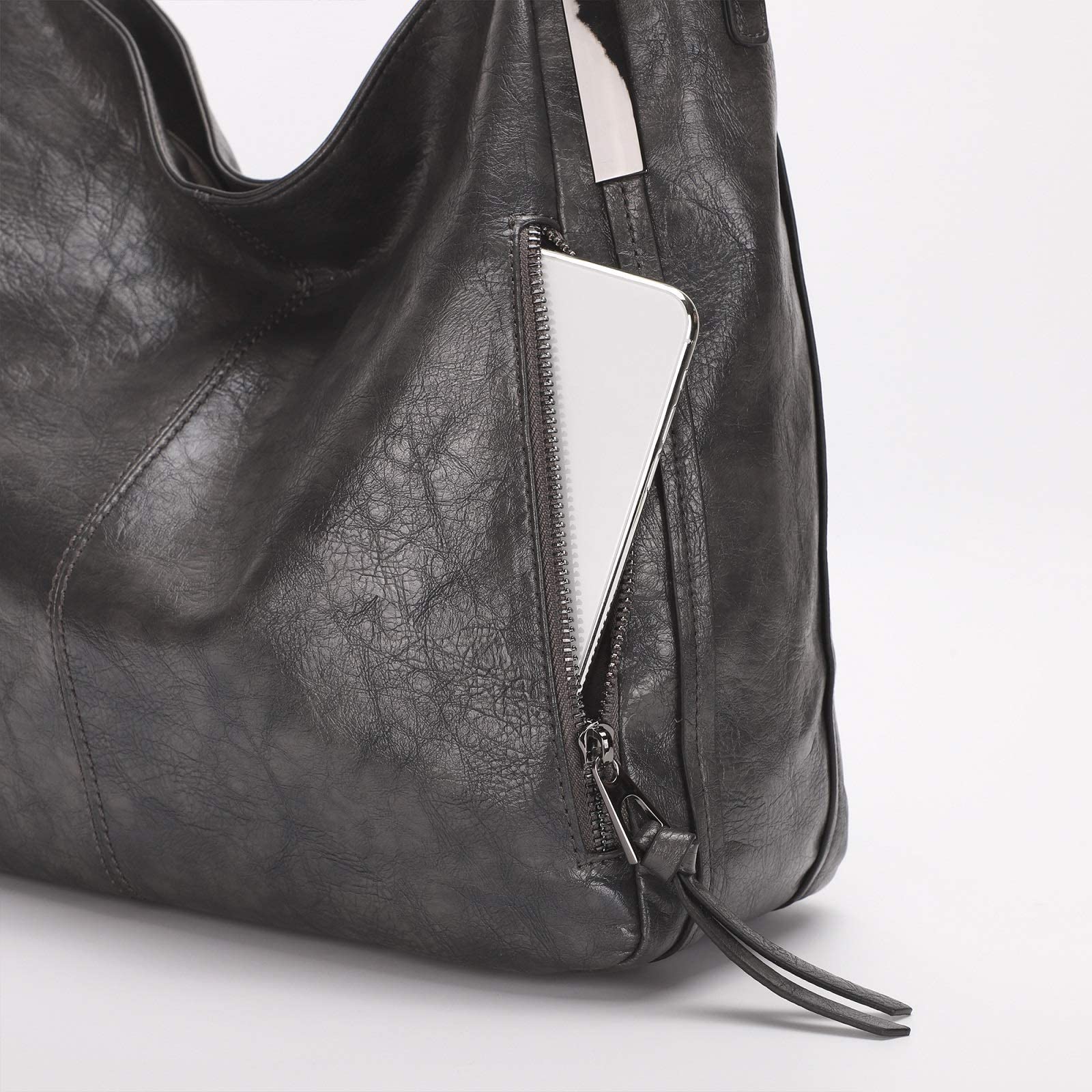 Purses for Women Shoulder Handbags Hobo Bags for Women (Grey)