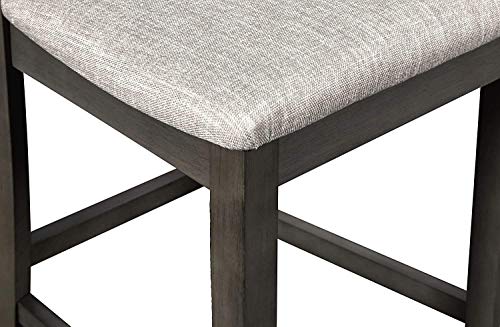 New Classic Furniture Gia 5-Piece Round Counter Height Dining Set with 1 Dining Table and 4 Chairs, 42.25", Gray