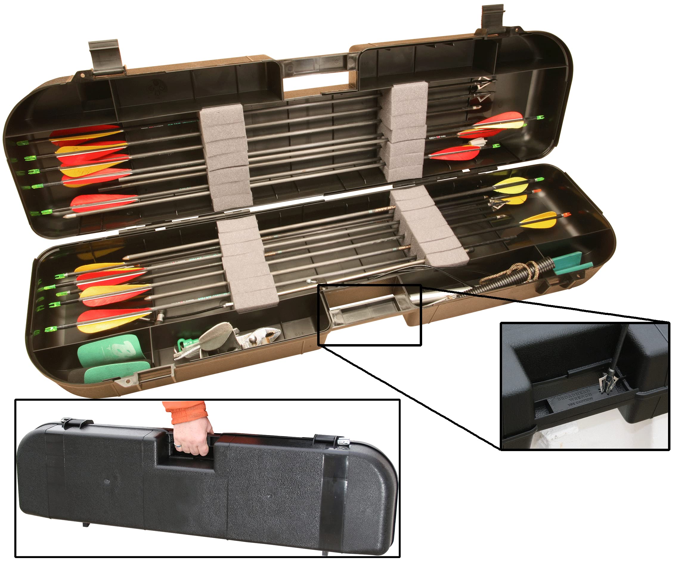 MTM BH 35-40 Arrow Plus Case, Snap-Lock Latches, Double Padlocked Tabs for Security, USA Made, Black