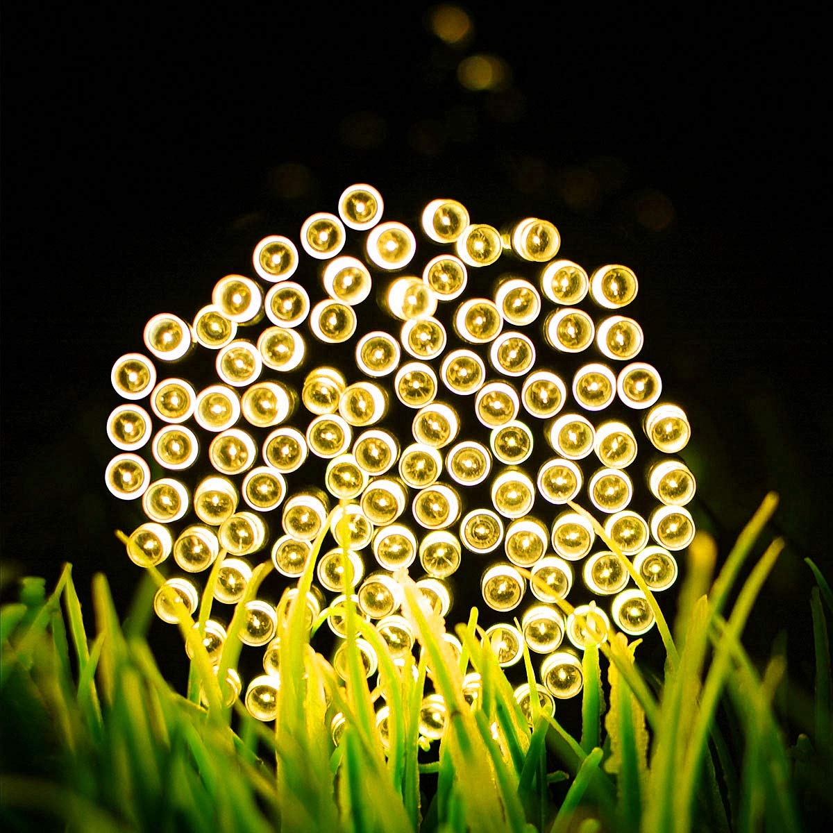Outdoor Fairy Lights Solar String Lights Waterproof 200led 72ft 8Modes Starry Lights Solar Powered String Light for Garden Yard Home Wedding Decoration (Warm White Stars)