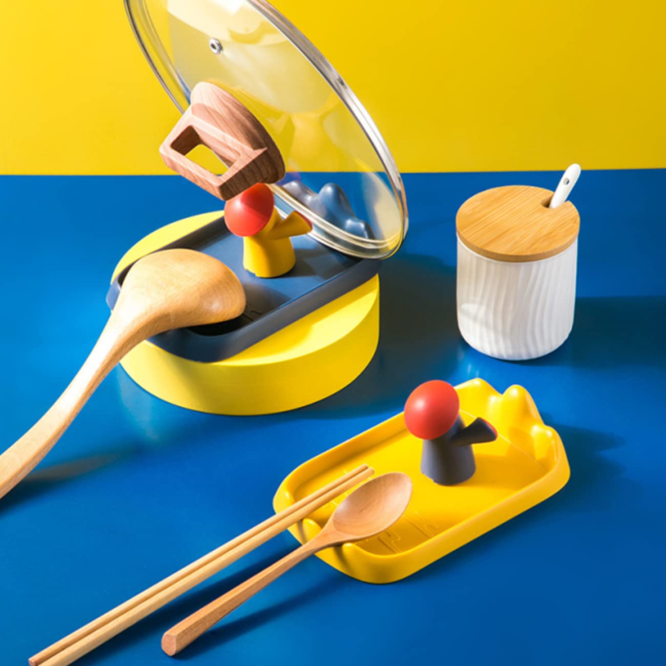 Spoon Rest Kitchen Gadgets Spoon Holder And Lid Rest 2 Pcs,Kitchen Essentials For New Home Novelty Cute Guard Design Kitchen Gadgets Spoon Rest For Stovetop,Kitchen Tools For Spatulas And Lid Rest