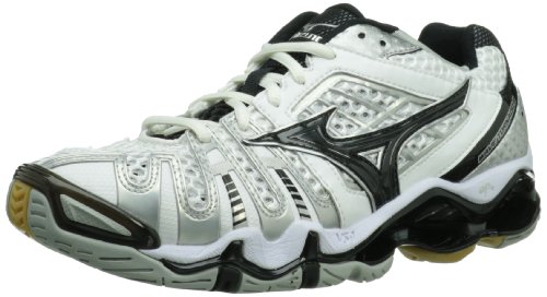 Mizuno Women's Wave Tornado 8 Volleyball Shoe,White/Black,11.5 M US