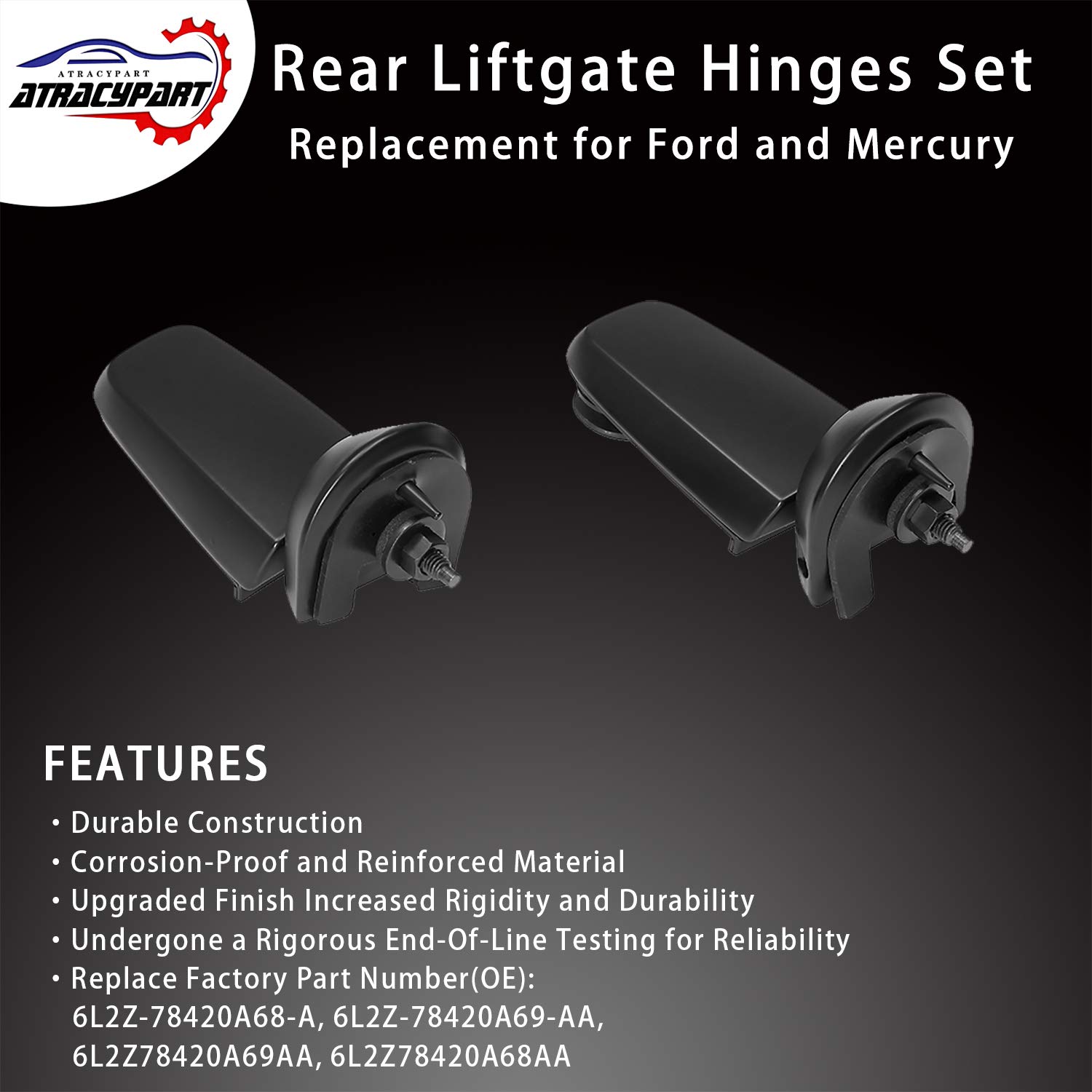 Rear Window Hinge Set Liftgate Glass Hinge Right & Left | Replacement for 2006-2010 Ford Explorer, Mercury Mountaineer | Replaces# 6L2Z-78420A68-A, 6L2Z-78420A69-AA