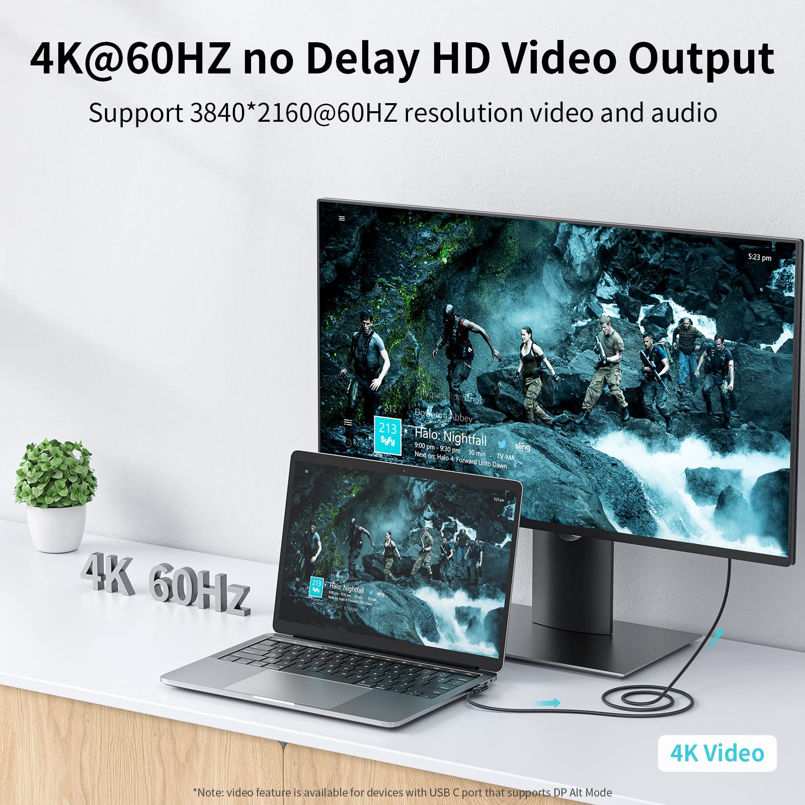 USB C to USB C Cable 100W 1.6ft, Right Angle USB C 3.2 Gen 2x2 20Gbps Data Transfer Cable, Fast Charging Cable with 4K Video Output, Compatible with Thunderbolt 3, MacBook Pro, iPad Pro, Samsung