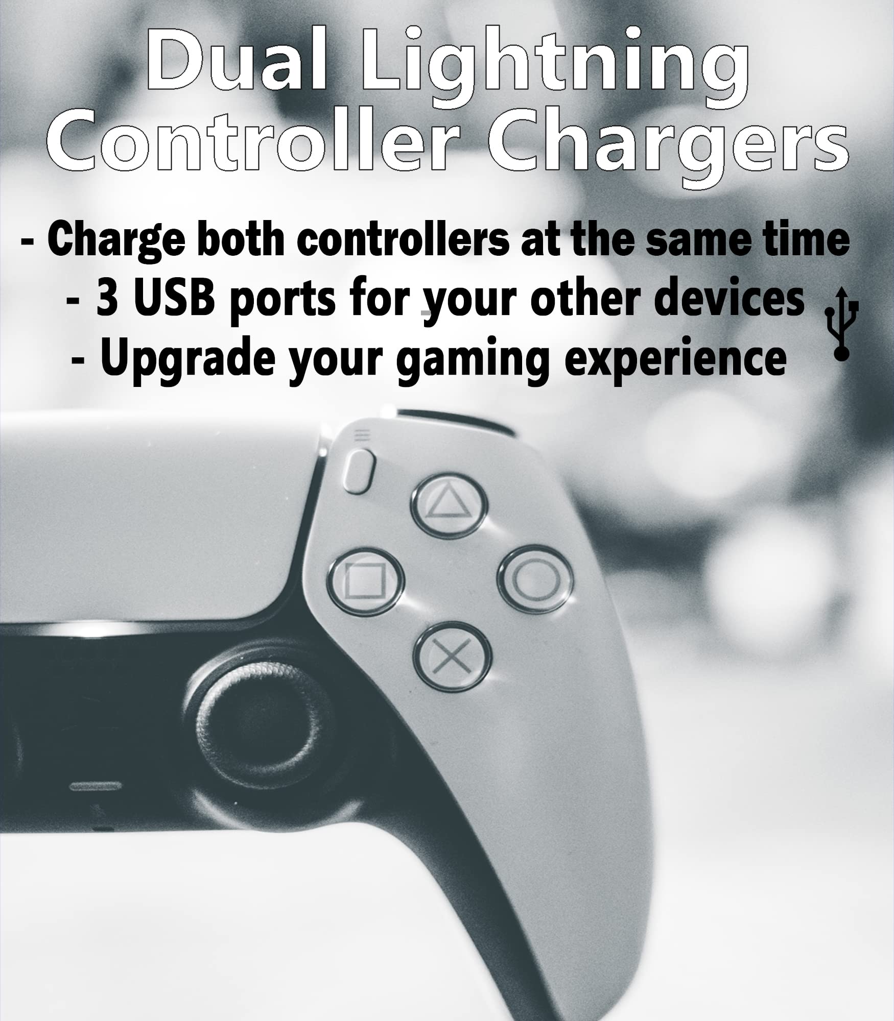 Sony PS5 Vertical Stand - Dual Cooling Fans, 2 DualSense Controller Chargers, 3 USB Ports, PS5 Controller Charging Station and PS5 Cooling Station Compatible with Sony Playstation 5 DE and UHD Edition