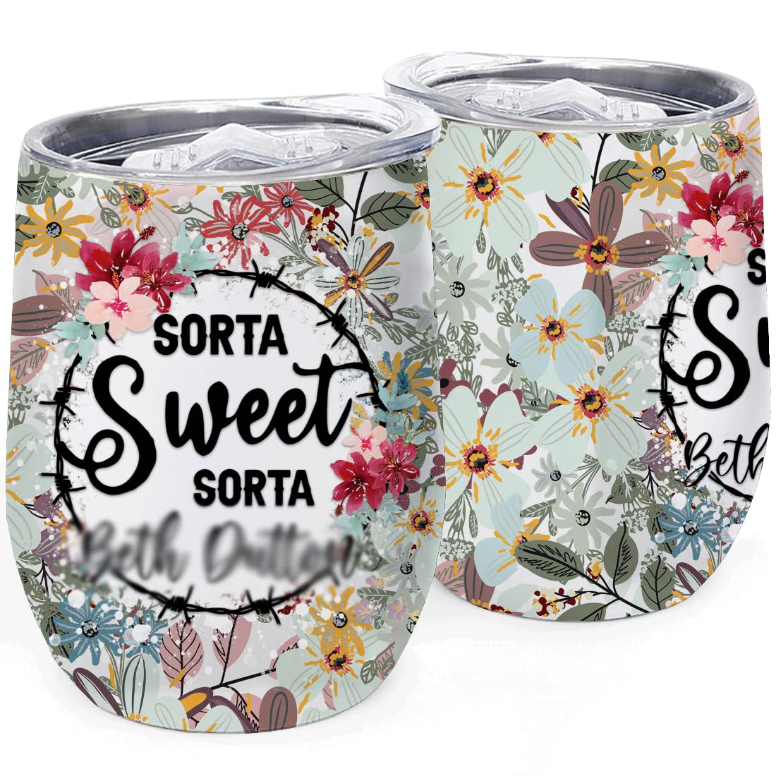 Sorta Sweet Sorta Wine Tumbler,Tv Show Merchandise Gift for Women Girls and Fans,Funny Sayings Vintage Graphic Coffee Travel Mug,12 Oz Insulated with Lid Unique Vacuum Stainless Steel Cup