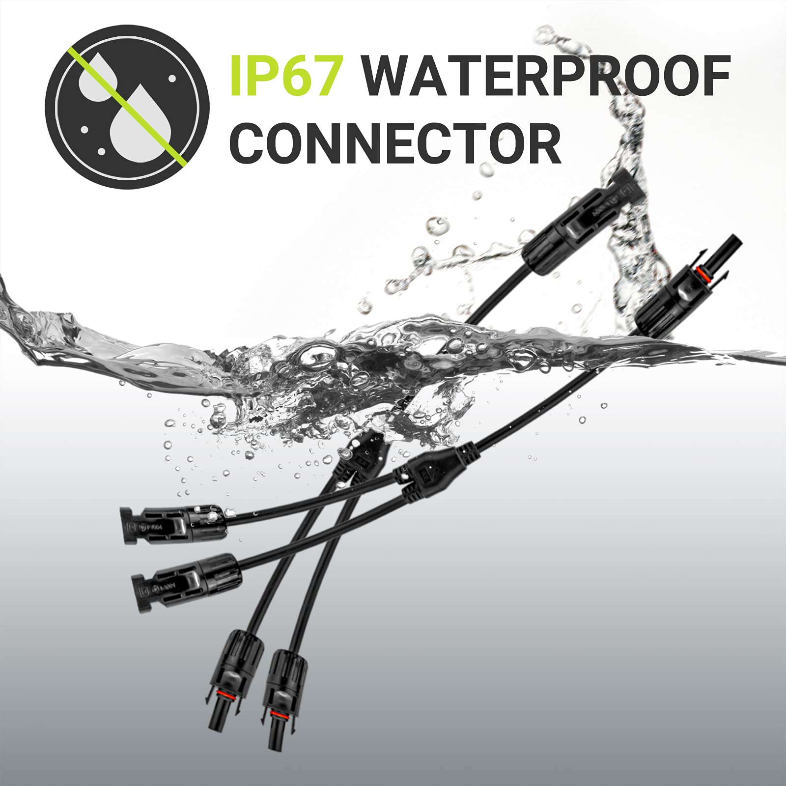 Newpowa Solar Branch Connector 2 to 1 Y Cable Adaptor Connector Kit for Solar Panel Plug&Play (M/FF and F/MM)
