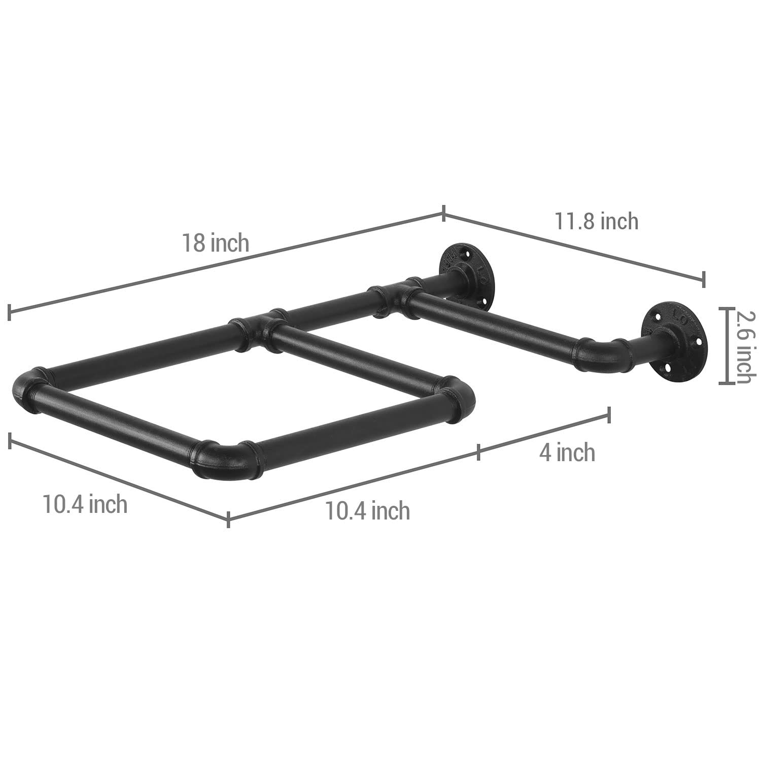 MyGift Wall Mounted Black Metal Pipe Exercise Ball Holder, Yoga Ball and Stability Ball Rack Home Gym and Studios