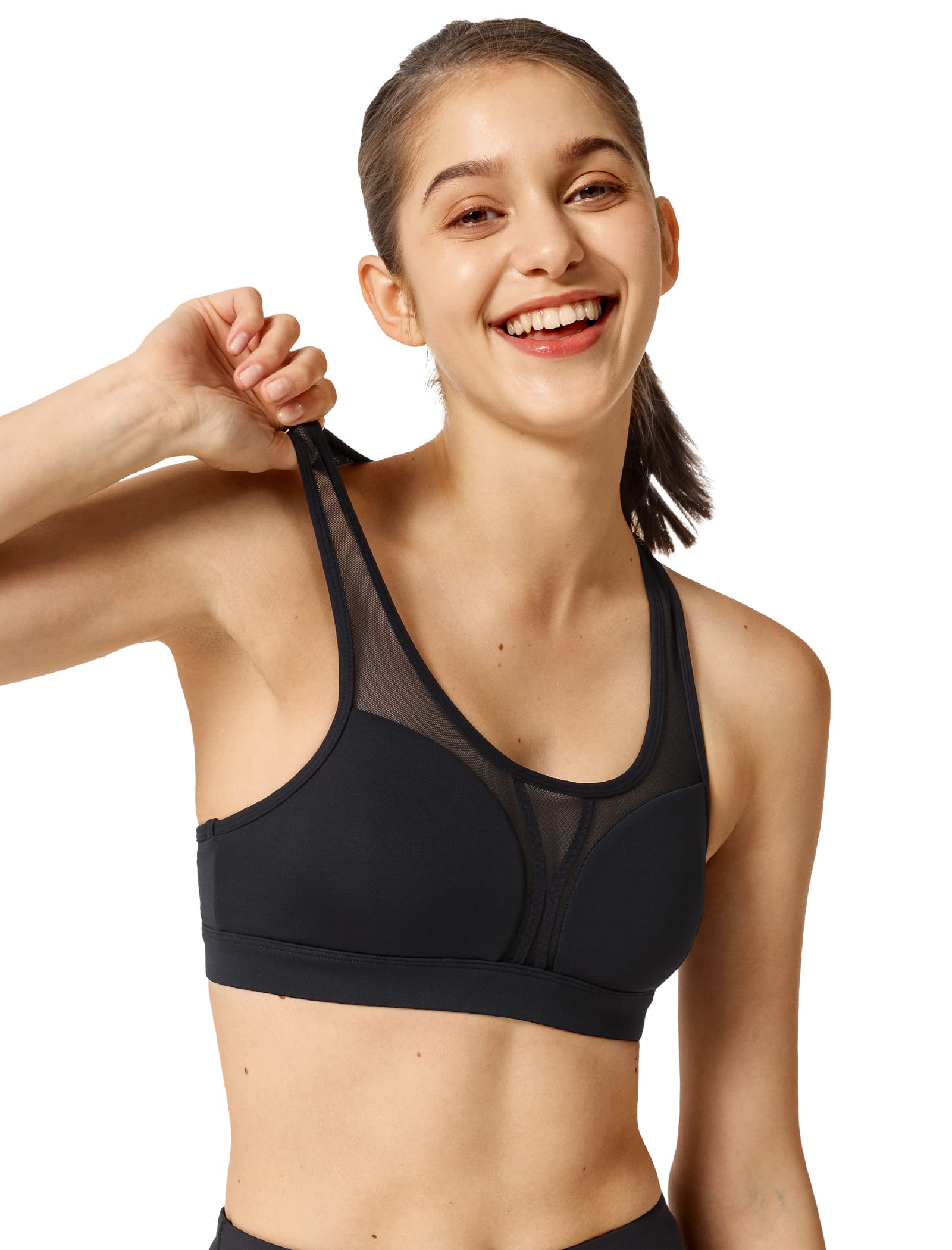 Yvette Plus Size Sports Bras for Women High Support Large Bust Running Bras Mesh Yoga Tops Activewear Workout Clothes，Pink…