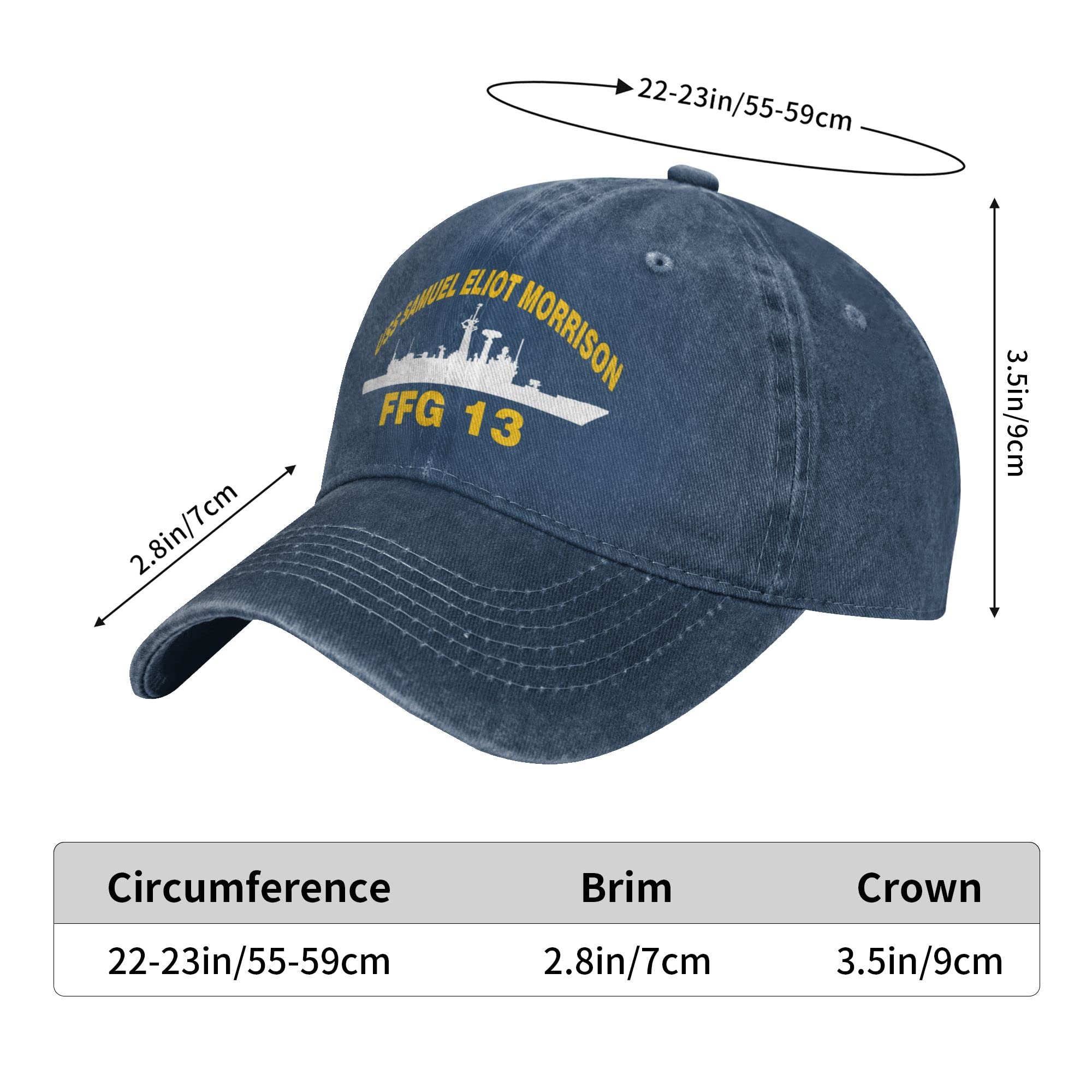 USS Samuel Eliot Morrison FFG 13 Vintage Sandwich Hat Baseball Caps Denim Hats Cowboy