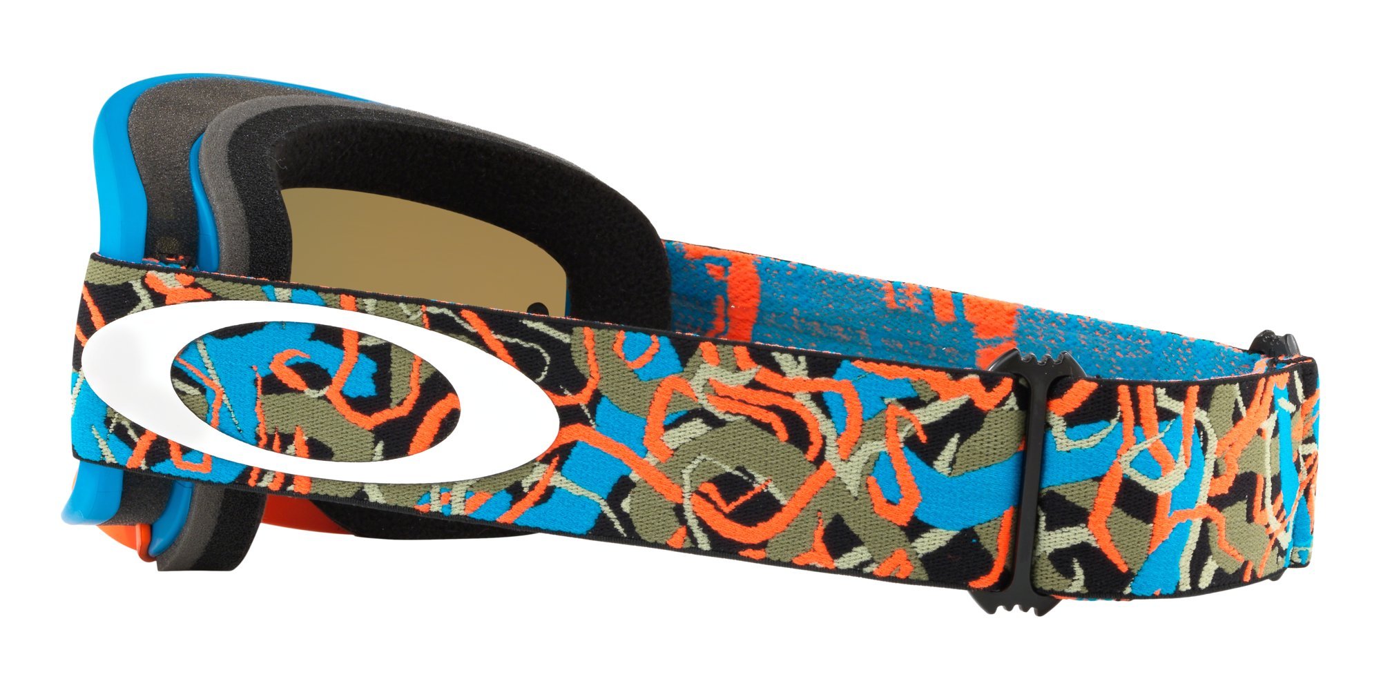 Oakley O Frame 2.0 MX Adult Off-Road Motorcycle Goggles - Camo Vine Jungle Orange Blue/Black Ice & Clear