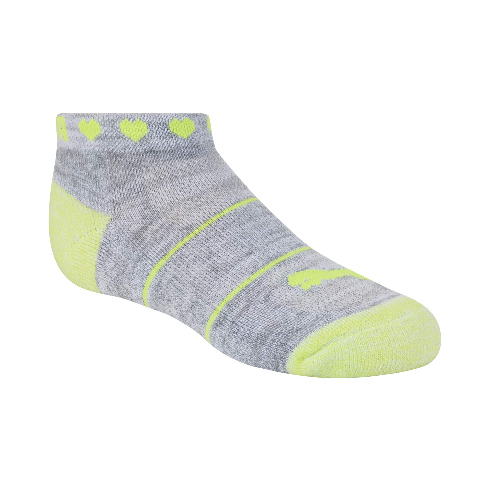 PUMA unisex child 8 Pack Low Cut Socks, White/Green, 7-8.5 US