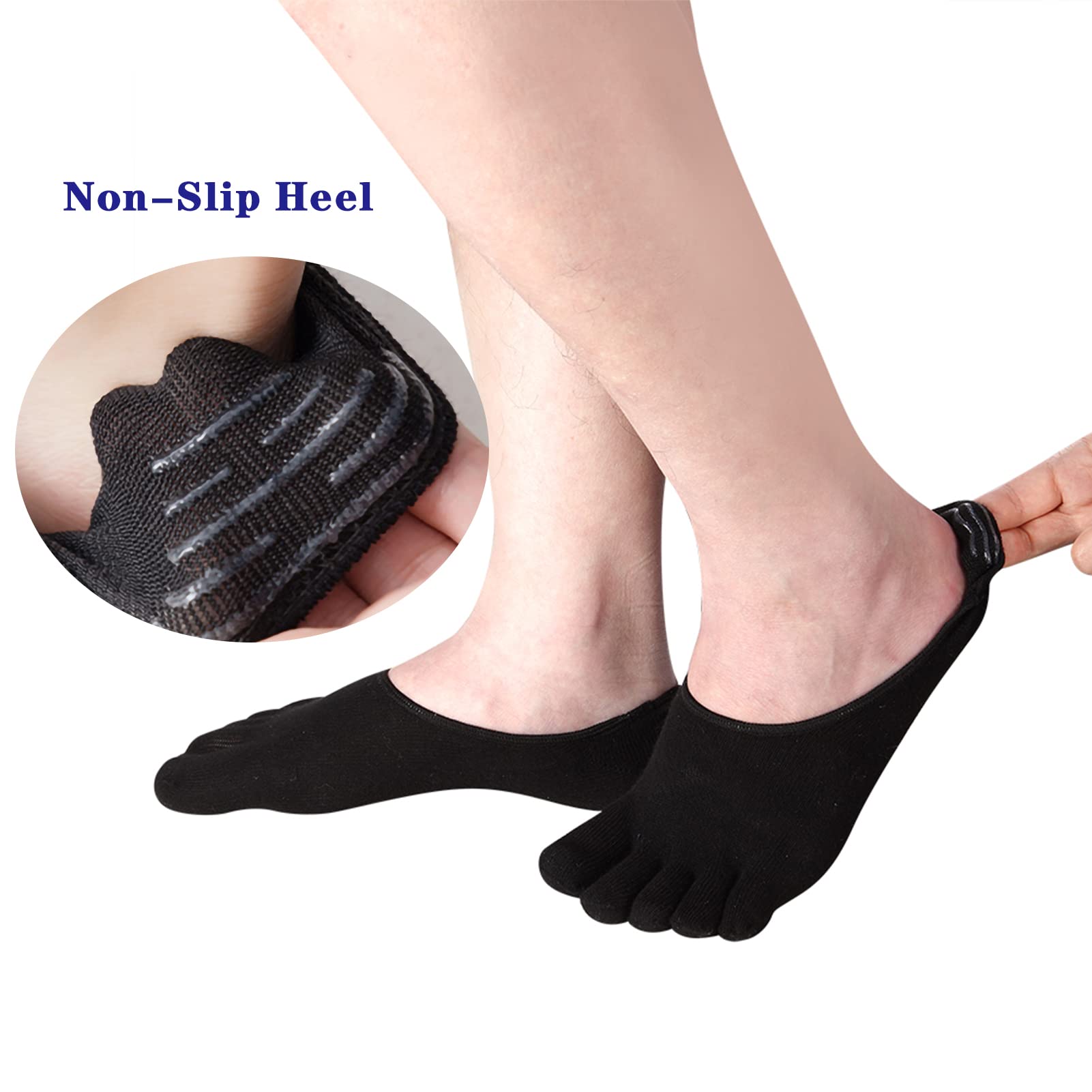 Meaiguo Toe Socks No Show Running Five Finger Socks for Men Women 4 Pairs