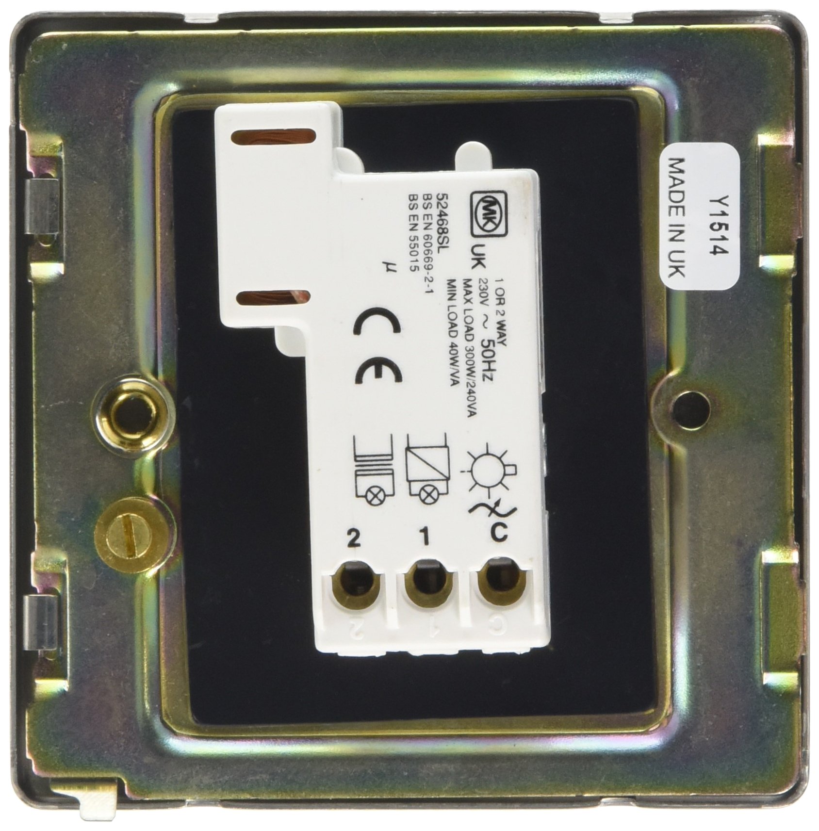 MK Aspect K24521BRC 40W - 300W 1-Gang Single 2-Way Dimmer - Brushed Chrome