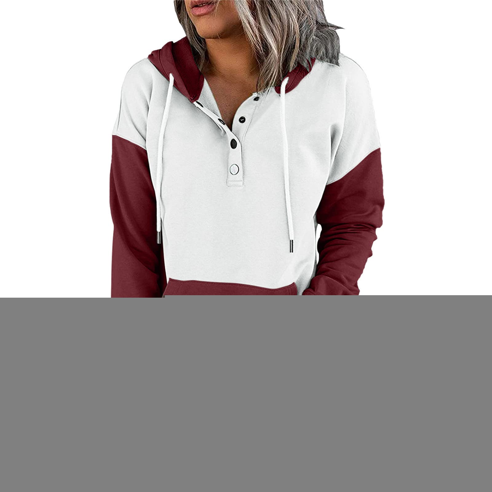Women Tops Casual Solid Color Basic Hoodies Running Pullovers Tops Classic All-match Hoodies Jacket With Hood and Zip Red