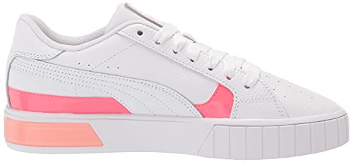PUMA womens Cali Star Sneaker, Puma Whiteignite Pinkelektro Peach, 11 US