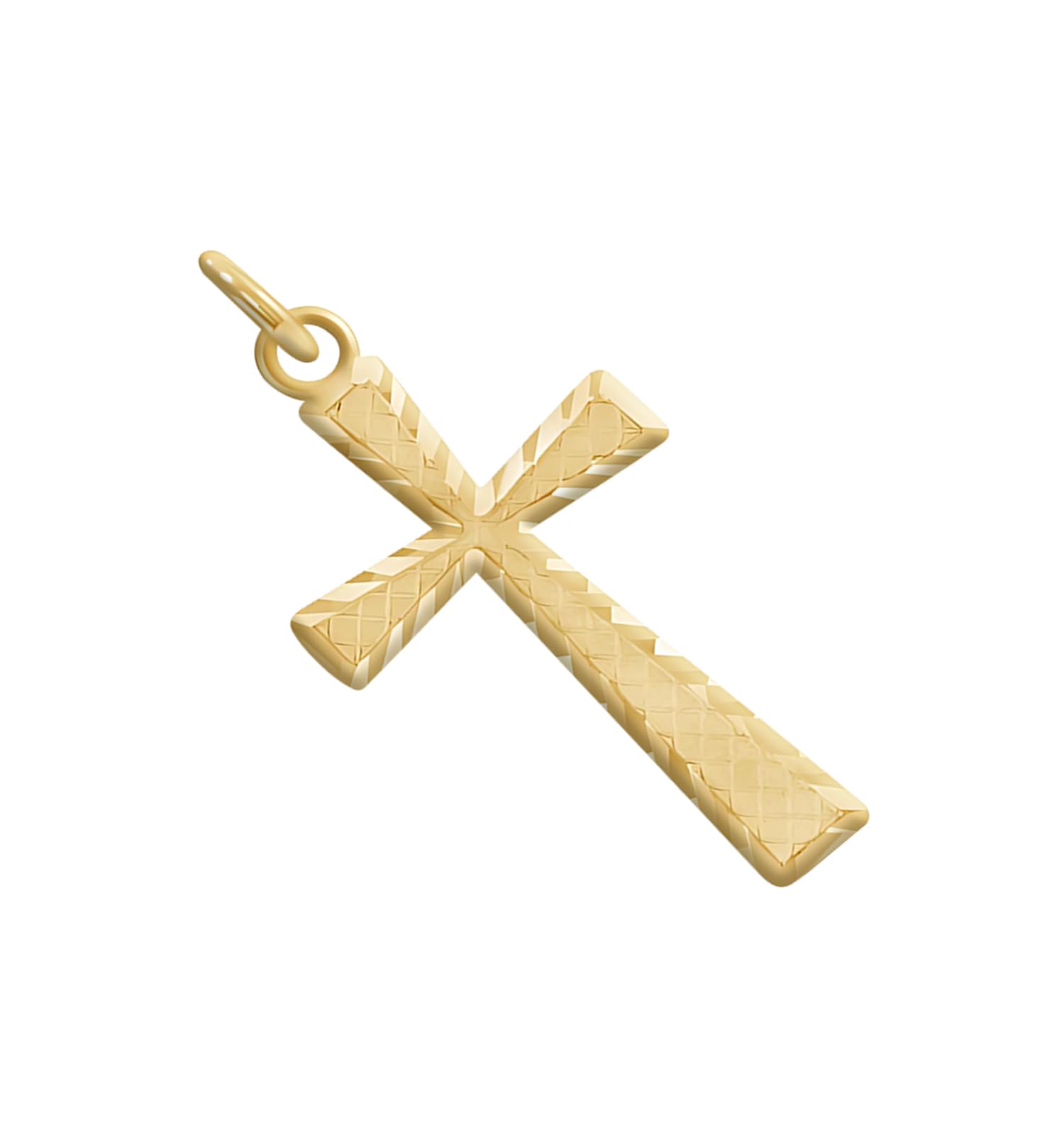 Takar Solid 10k Gold Cross Pendant For Men and Women. Gold Cross Charm, Real Gold Sparkle-Cut Crosses Charms, Religious Christian Jewelry for Women, Available In Rose Gold, Yellow Gold, and White Made In the USA.