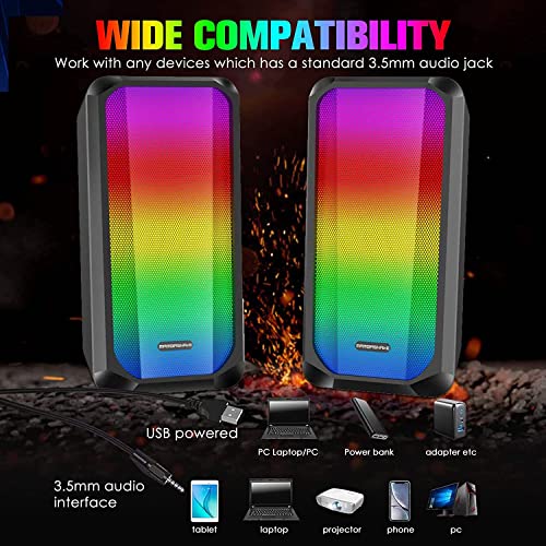 ZIYOU LANG Wireless Gaming Keyboard and Mouse Combo with Wired RGB Speakers for PC Mac Gamers
