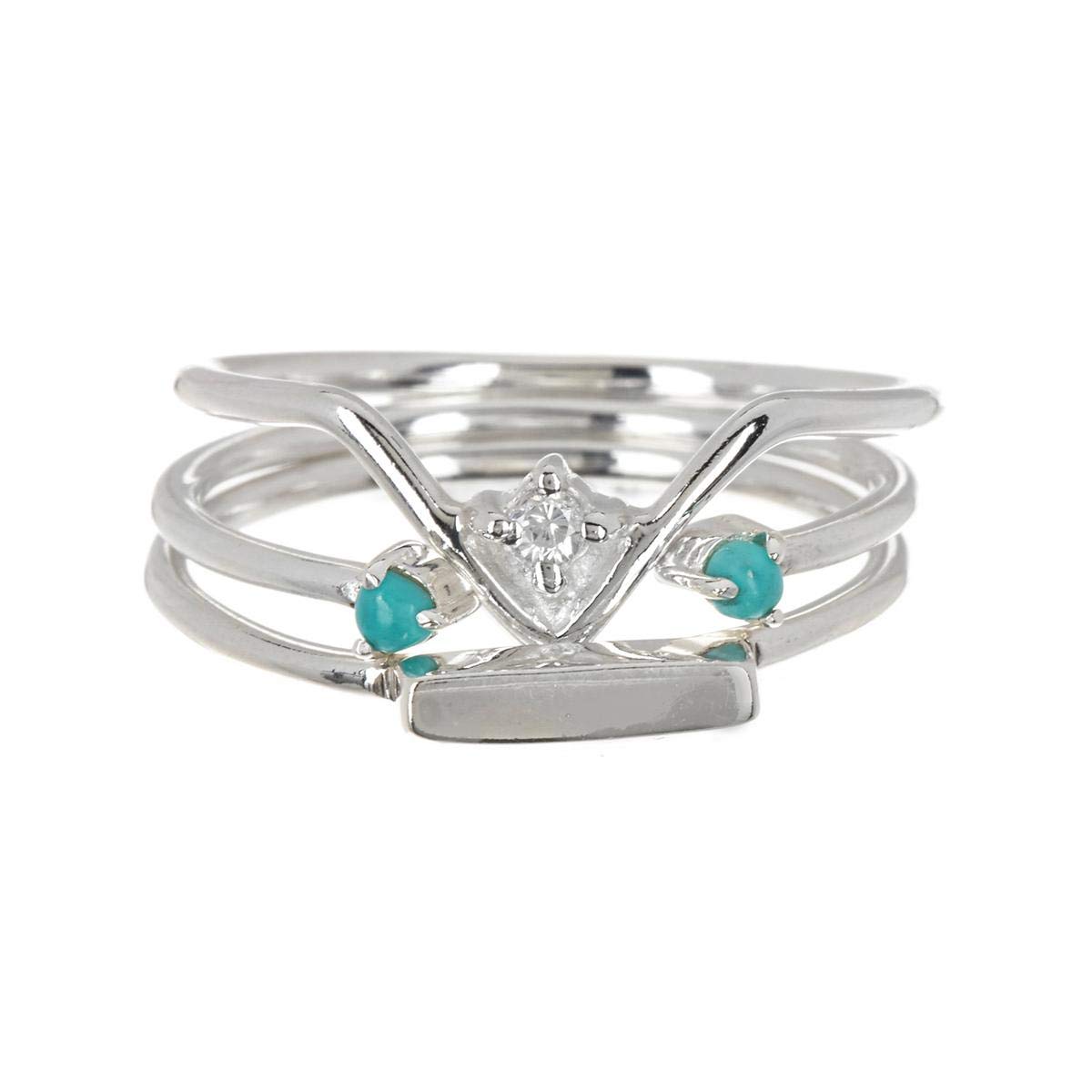 Pura Vida Silver Gem Stackers Ring - .925 Sterling Silver, Silver Plating Jewelry - Size 8