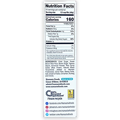 Namaste Foods, Gluten Free Spice Cake Mix, Allergen-Free,26 Oz (Pack of 6)